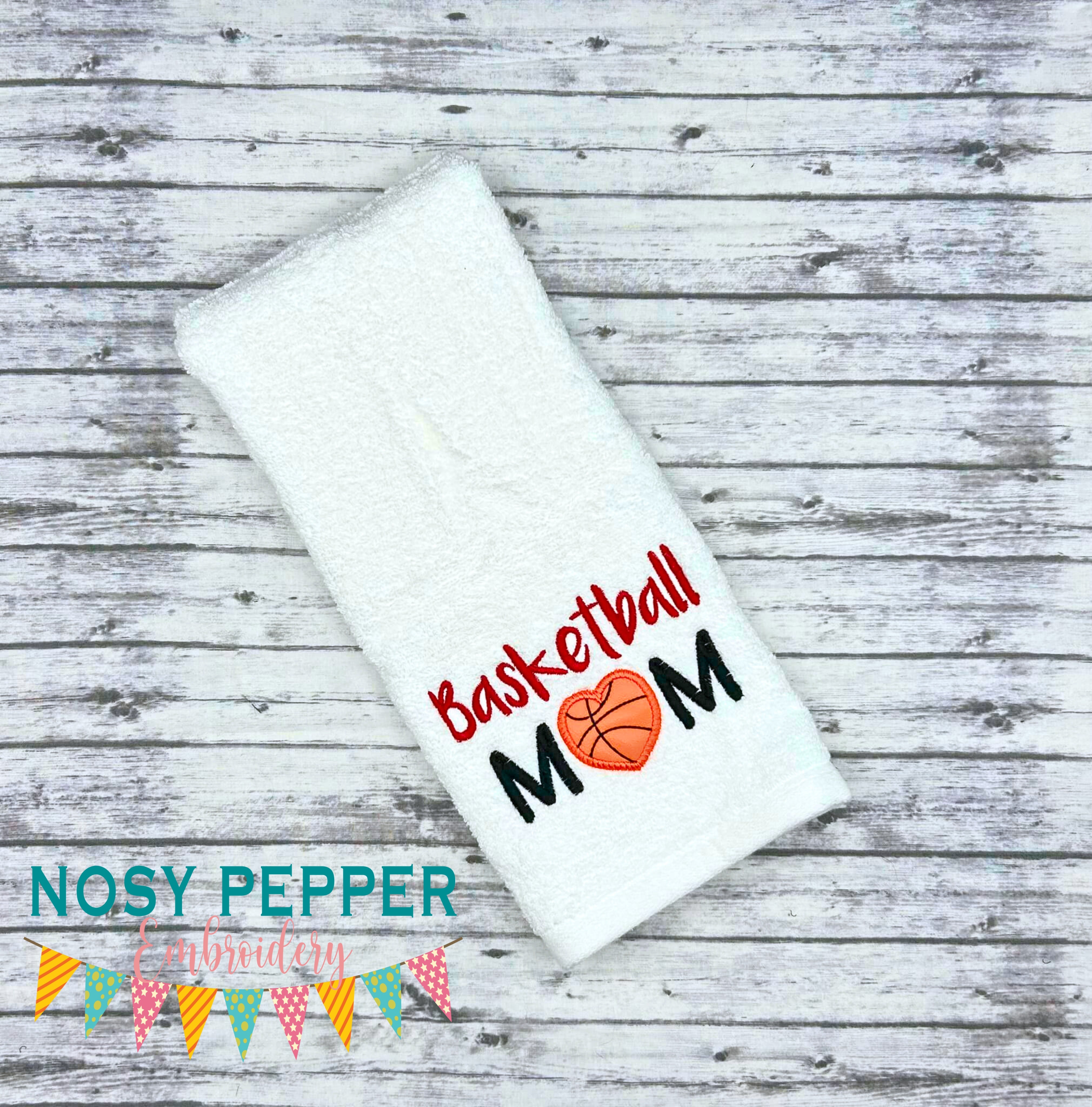 Basketball Mom Applique machine embroidery design (5 sizes included) D ...