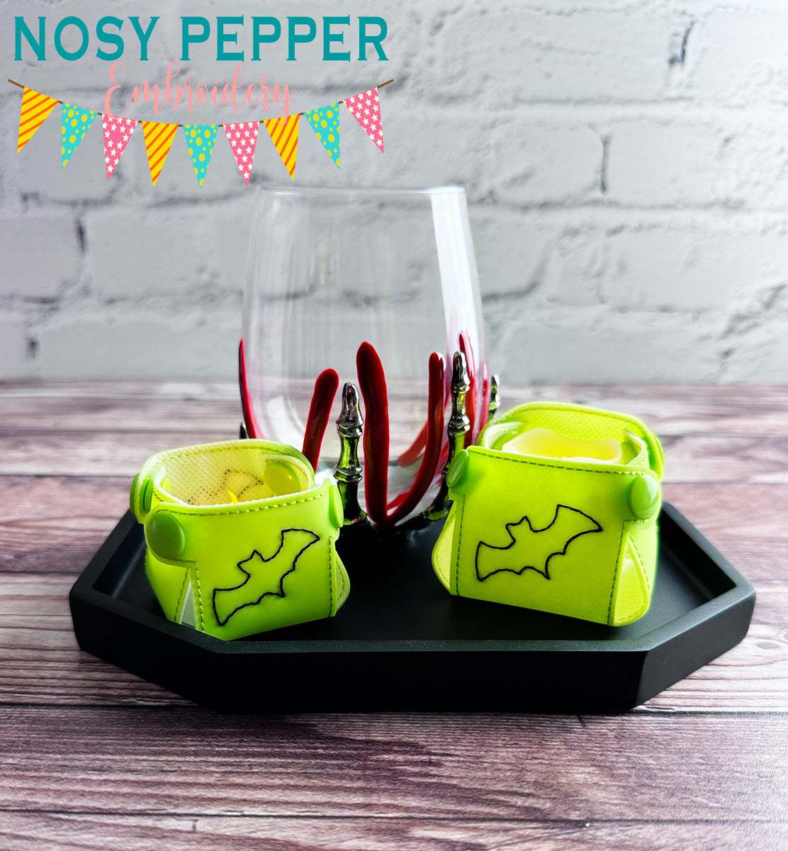 Bat Tea Light Holder machine embroidery file (includes 2 sizes) DIGITA ...