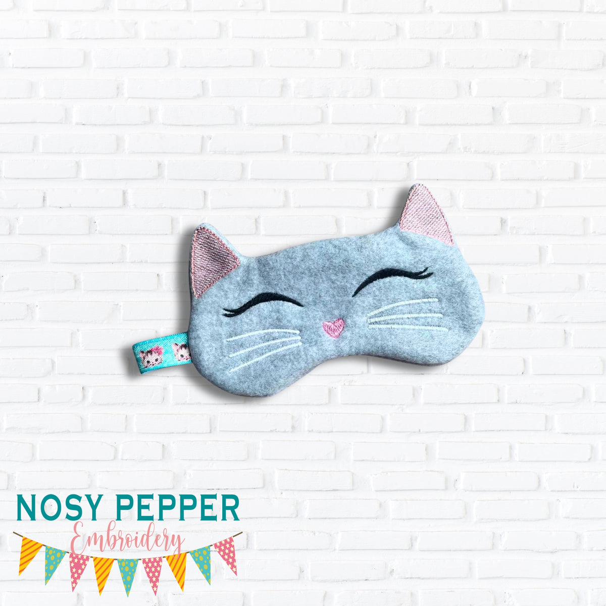 Cat Sleep Mask machine embroidery design (2 sizes included) DIGITAL DO ...