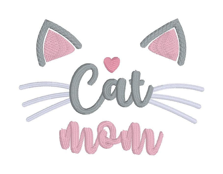 Cat Mom machine embroidery design (5 sizes included) DIGITAL DOWNLOAD ...