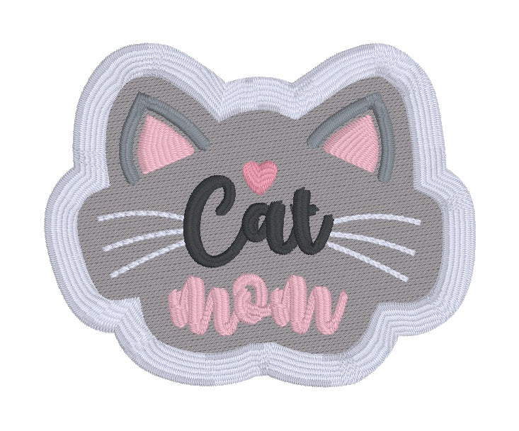 Cat Mom patch machine embroidery design (2 sizes included) DIGITAL DOW ...