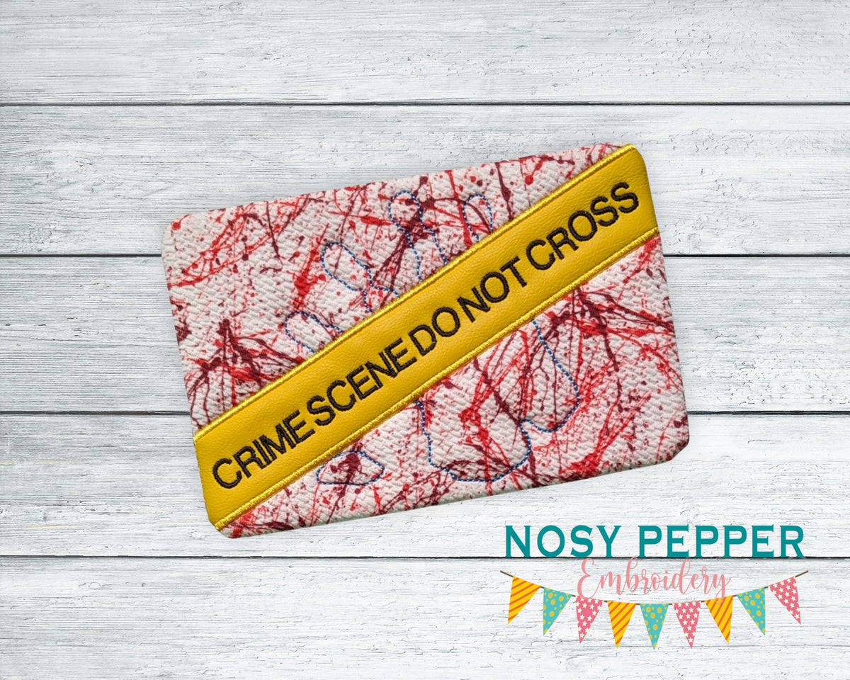 Crime Scene applique mug rug machine embroidery design (4 sizes and 2 ...