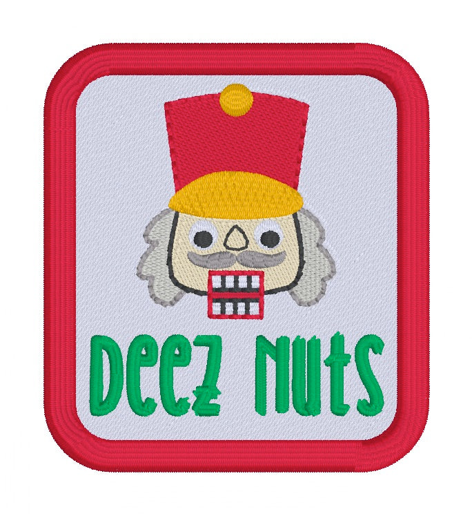 Deez Nuts patch machine embroidery design (2 sizes included) DIGITAL D ...
