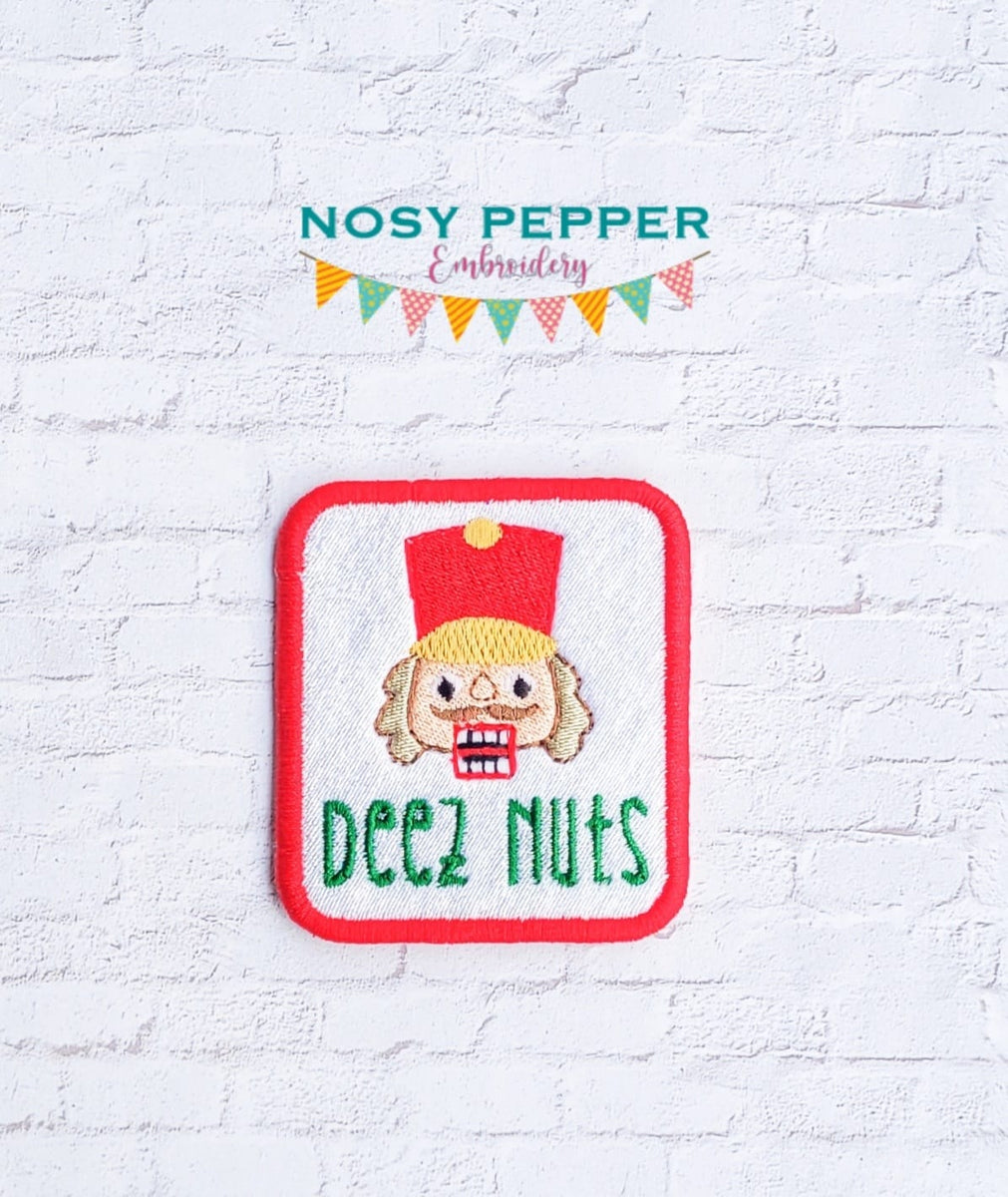 Deez Nuts patch machine embroidery design (2 sizes included) DIGITAL D ...