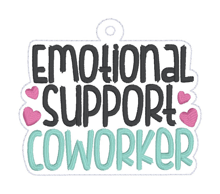 Emotional Support Coworker bag tag machine embroidery design DIGITAL D ...