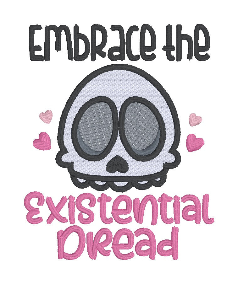 Existential Dread machine embroidery design (5 sizes included) DIGITAL ...