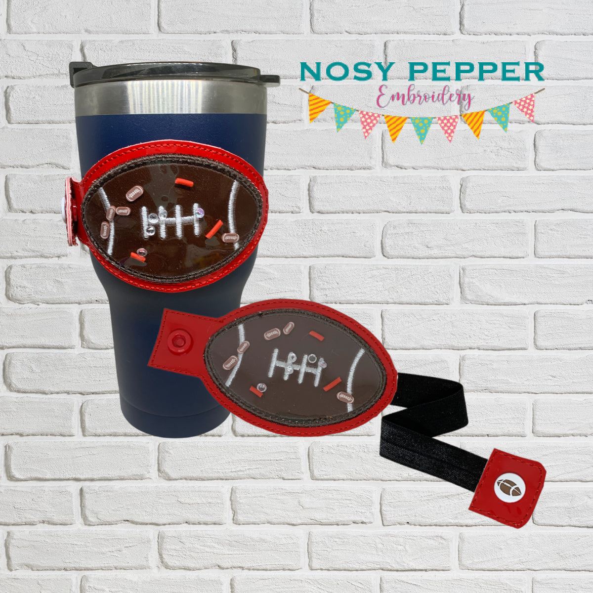 Football applique shaker Bottle Band machine embroidery design DIGITAL ...