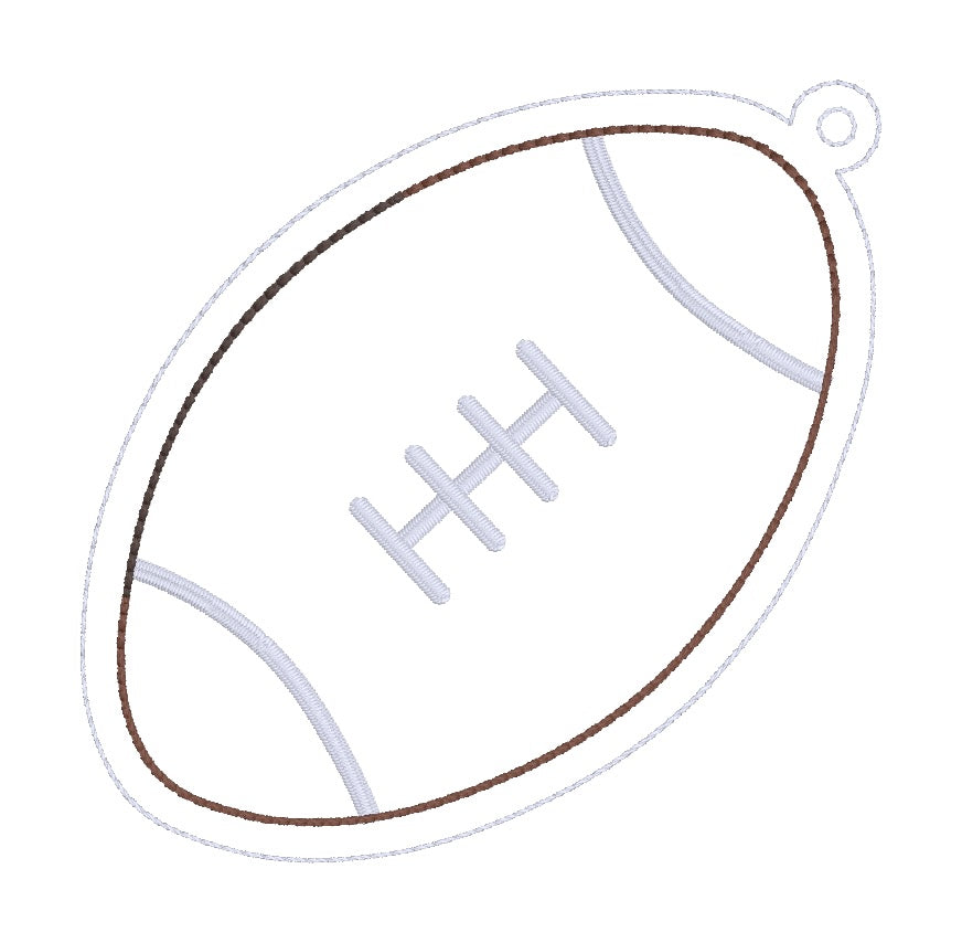 Football applique shaker bookmark/bag tag/ornament machine embroidery ...