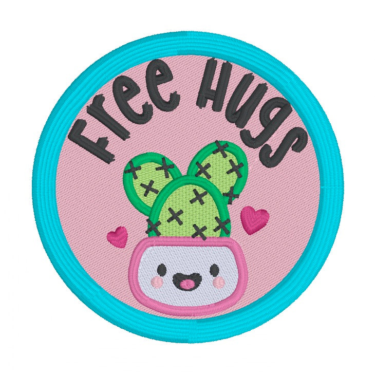 Free Hugs patch machine embroidery design (2 sizes included) DIGITAL D ...