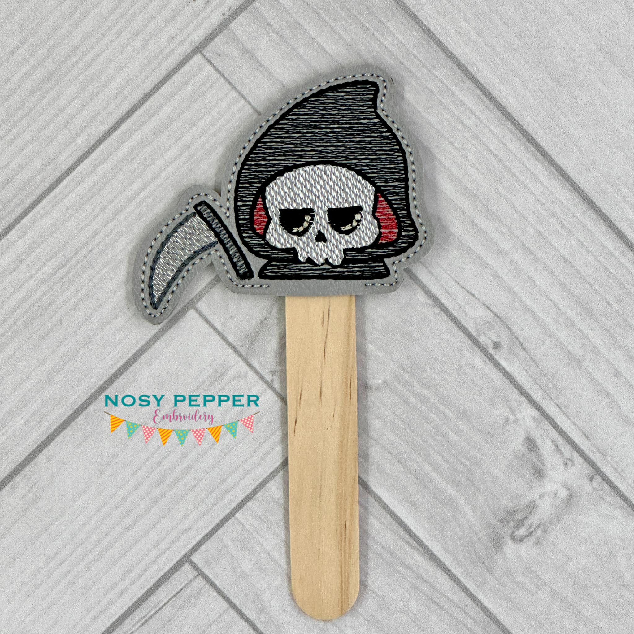 Grim Reaper Plant Marker machine embroidery design DIGITAL DOWNLOAD ...