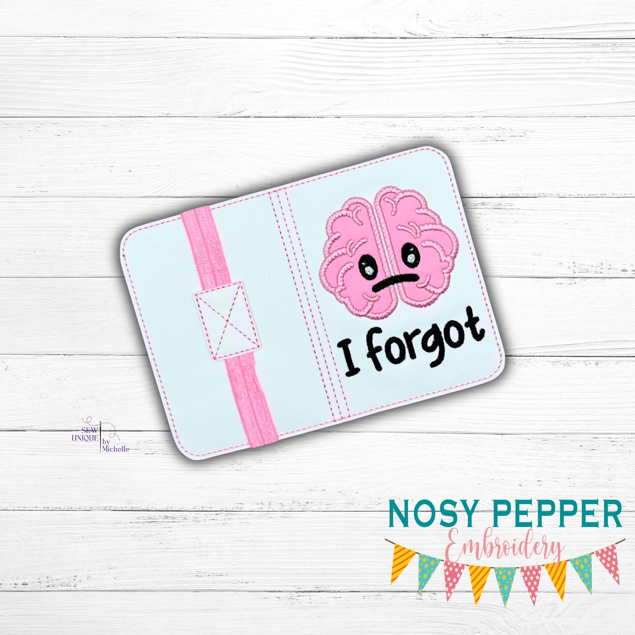 I Forgot notebook cover machine embroidery design (2 sizes available ...