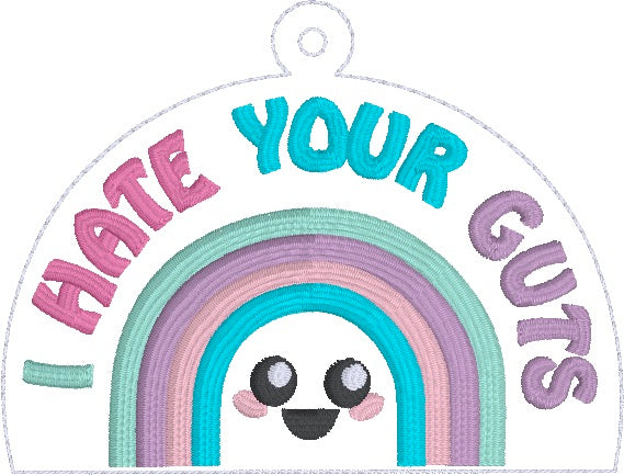 I Hate Your Guts bookmark/ornament/bag tag machine embroidery design D ...