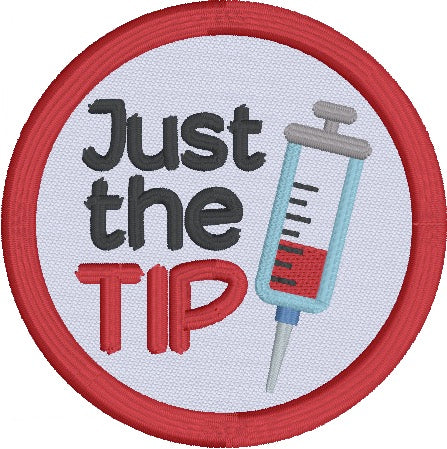 Just The Tip patch (2 sizes included) machine embroidery design DIGITA – Nosy Pepper Patterns