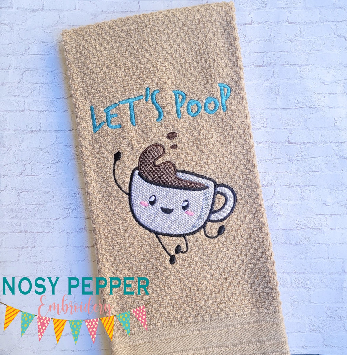 Let's Poop machine embroidery design (4 sizes included) DIGITAL DOWNLO ...