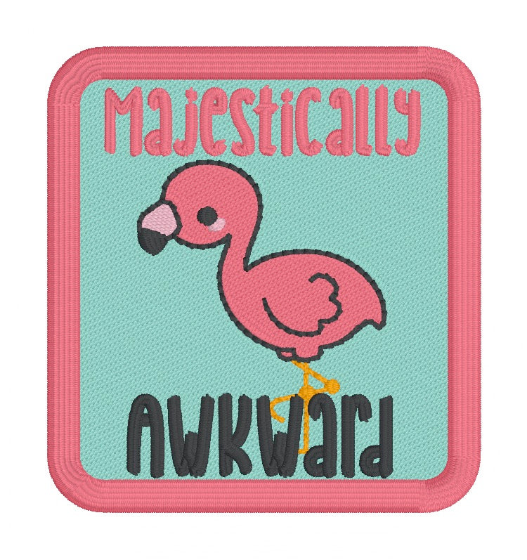 Majestically Awkward patch machine embroidery design (2 sizes included ...