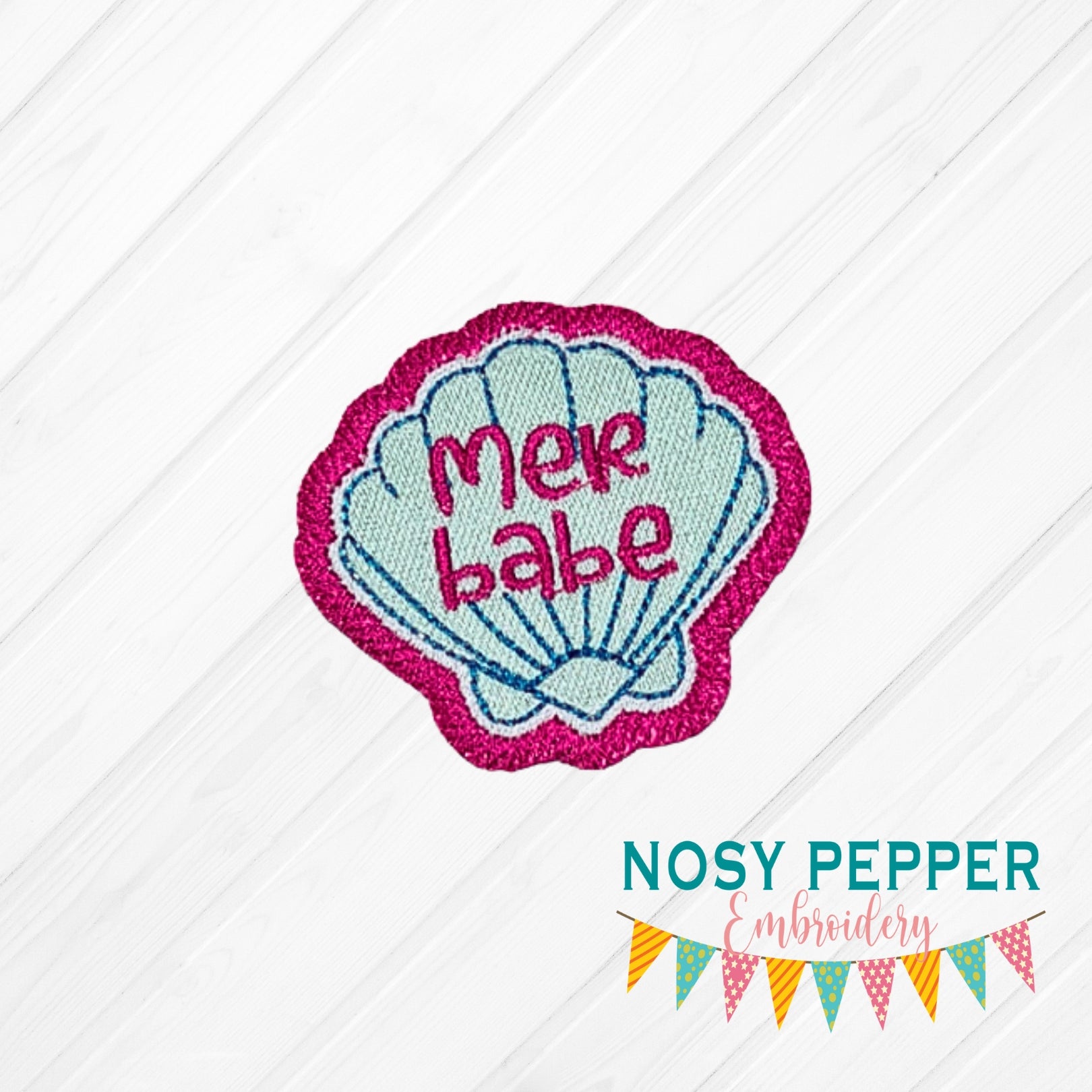 Mer Babe patch machine embroidery design (2 sizes included) DIGITAL DO – Nosy Pepper Patterns