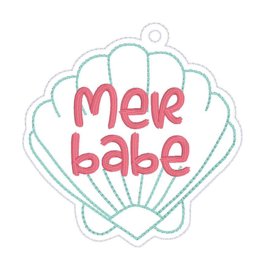 Mer-Babe bookmark/bag tag/ornament machine embroidery design DIGITAL D ...