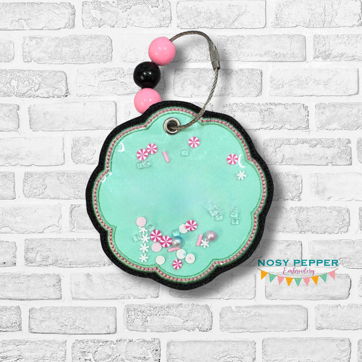 Name Tag applique bag tag/ornament/bookmark machine embroidery design ...
