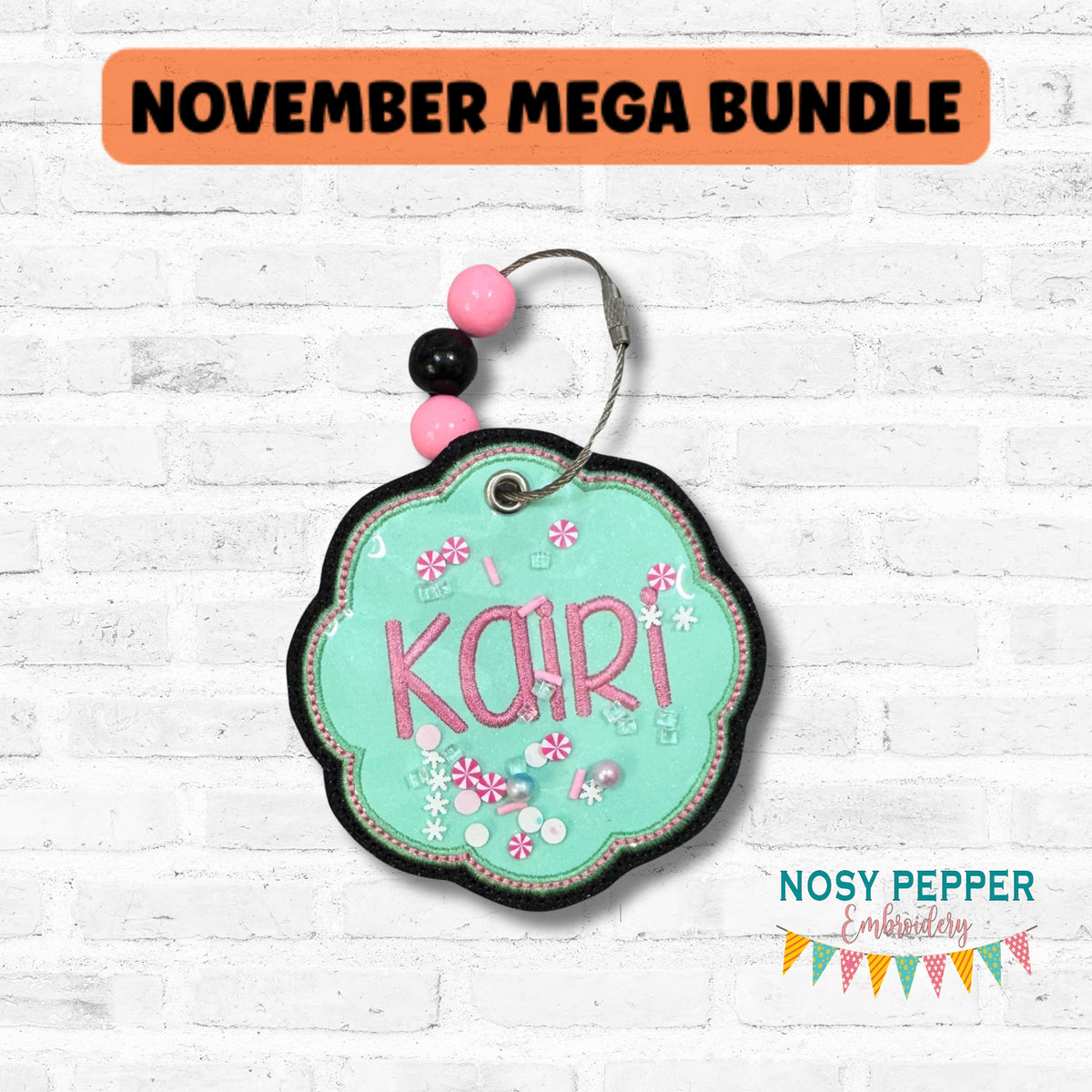 Name Tag applique bag tag/ornament/bookmark machine embroidery design ...
