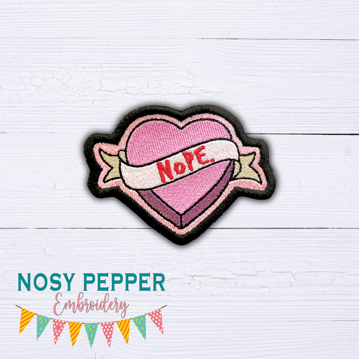 Nope patch machine embroidery design (2 sizes included) DIGITAL DOWNLO – Nosy Pepper Patterns