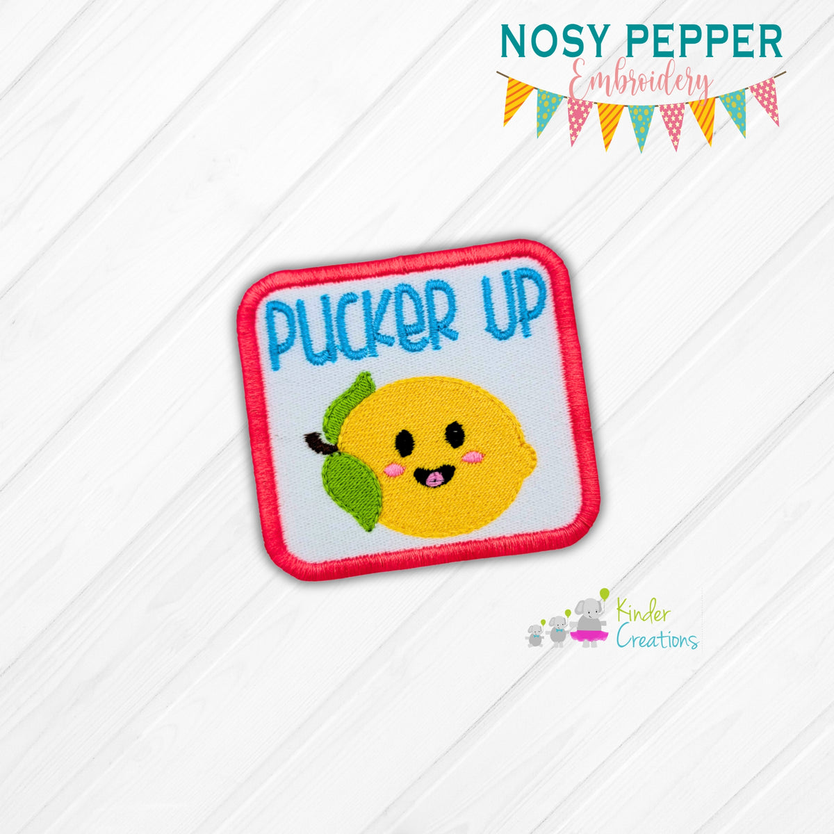 Pucker Up patch machine embroidery design (2 sizes included) DIGITAL D ...