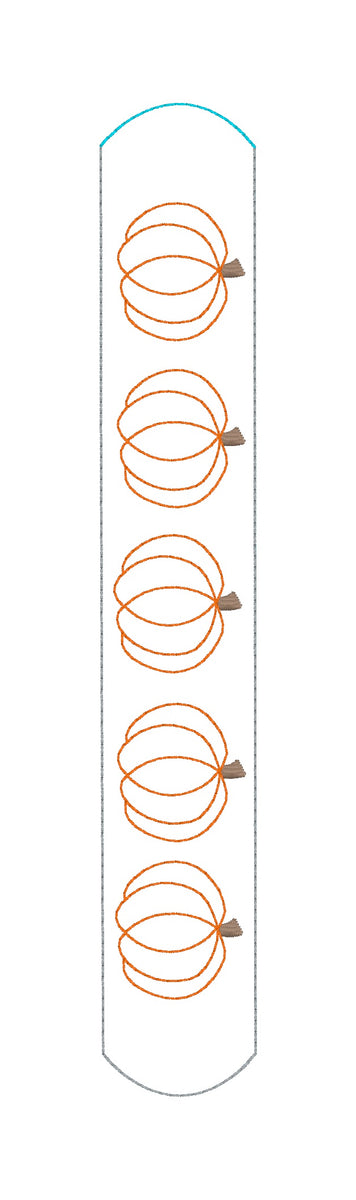 Pumpkin slap bracelet machine embroidery file 6x10 hoop (single and mu ...