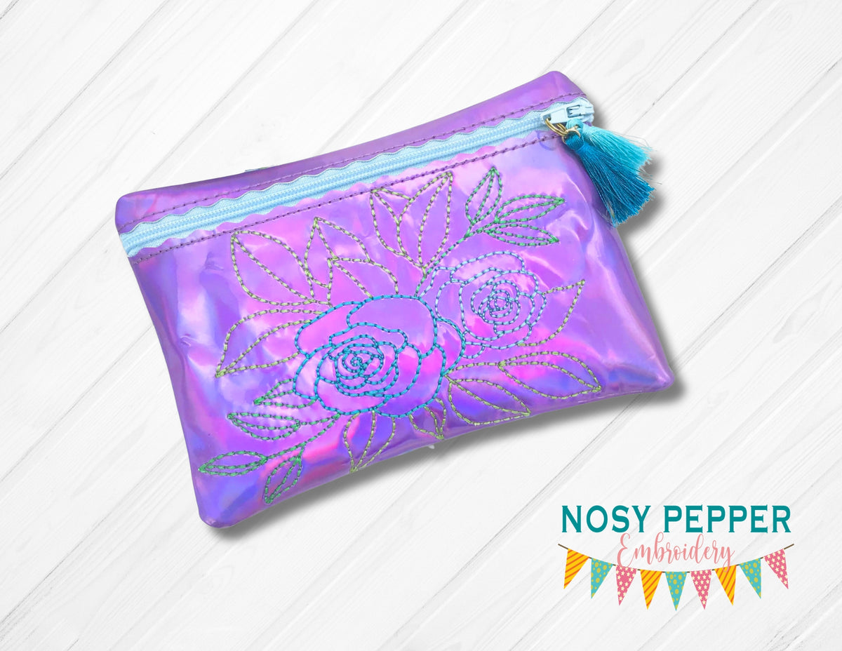 Rose ITH Bag embroidery design (5 sizes available) DIGITAL DOWNLOAD ...