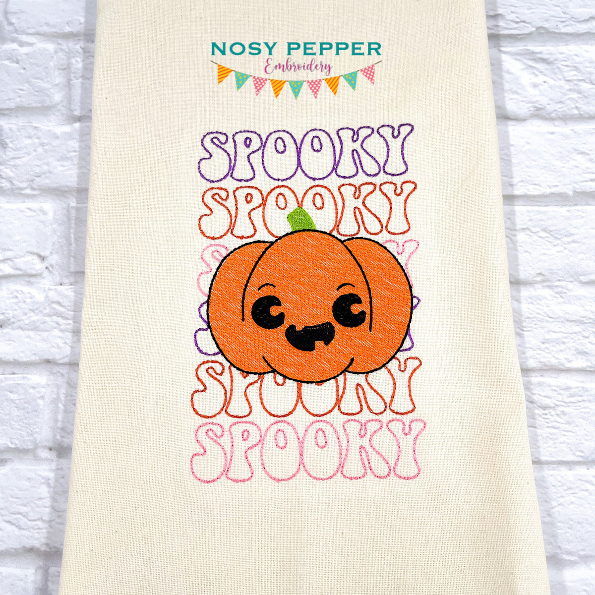 Spooky Pumpkin embroidery design (5 sizes included) DIGITAL DOWNLOAD ...