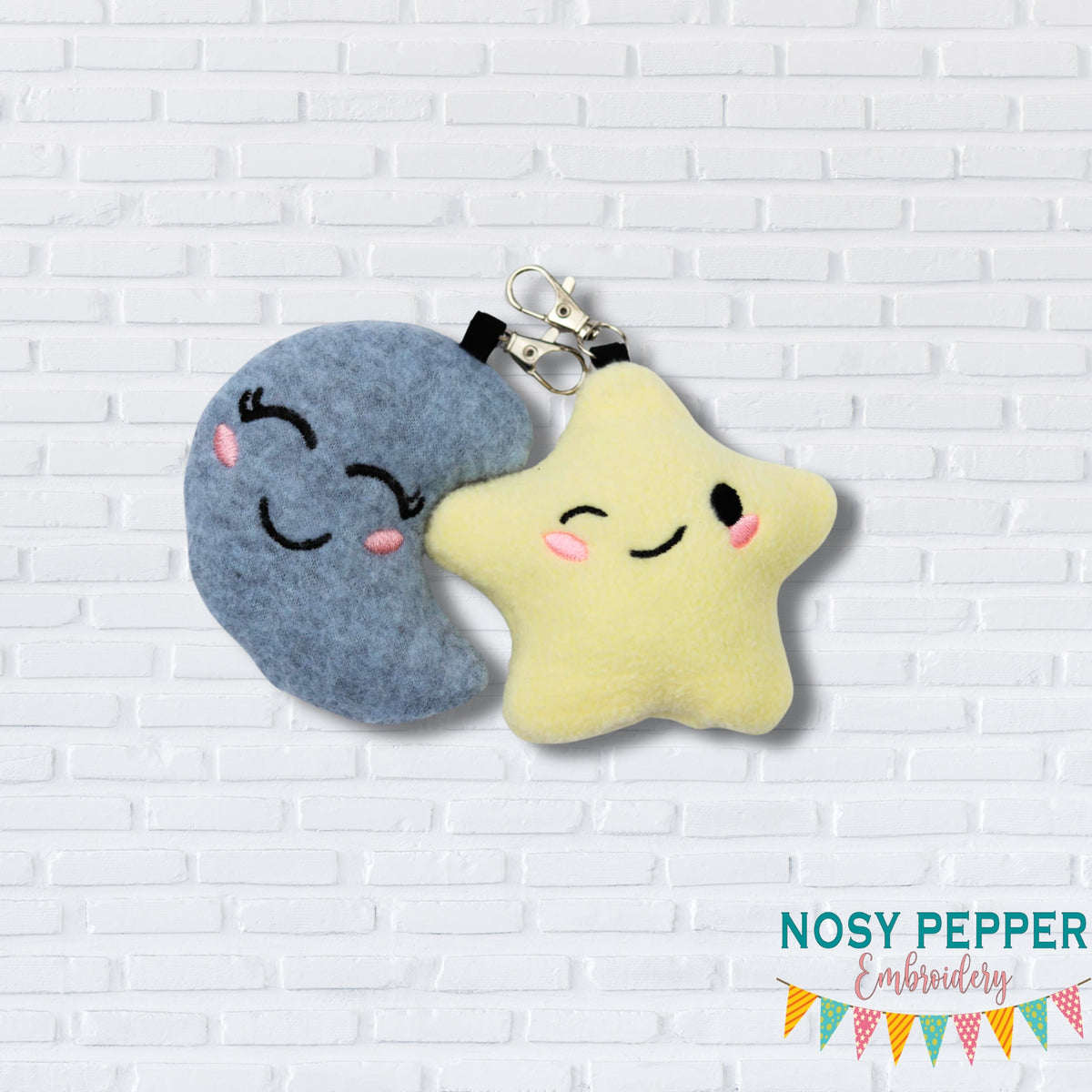 Star and Moon mini stuffie machine embroidery design DIGITAL DOWNLOAD ...