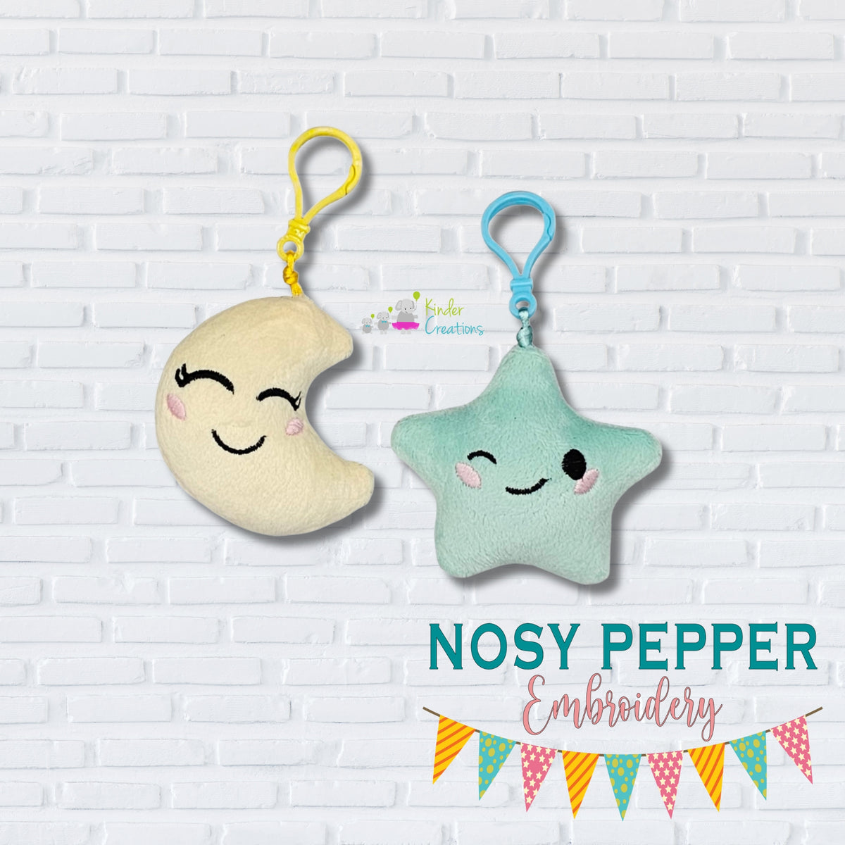 Star and Moon mini stuffie machine embroidery design DIGITAL DOWNLOAD ...