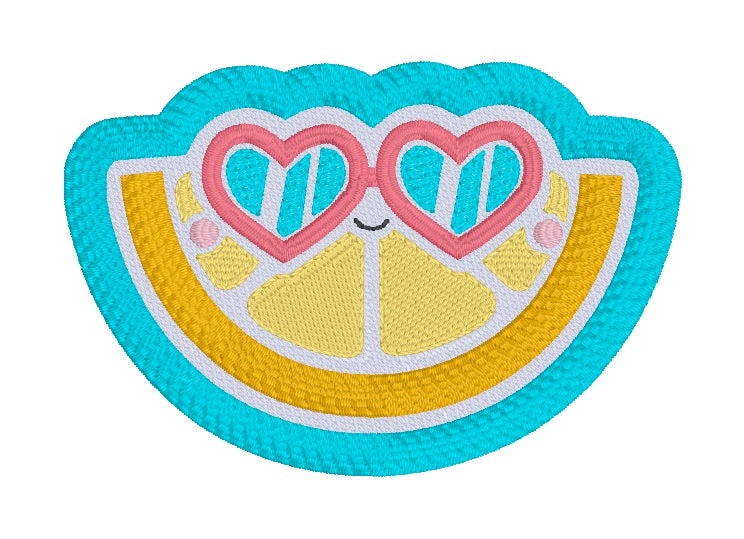 Summer Lemon patch machine embroidery design (2 sizes included) DIGITA ...
