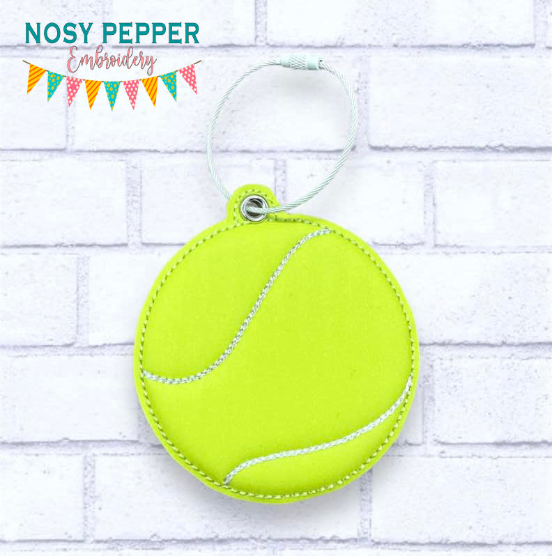 Tennis Puff bookmark/ornament/bag tag machine embroidery design DIGITA ...