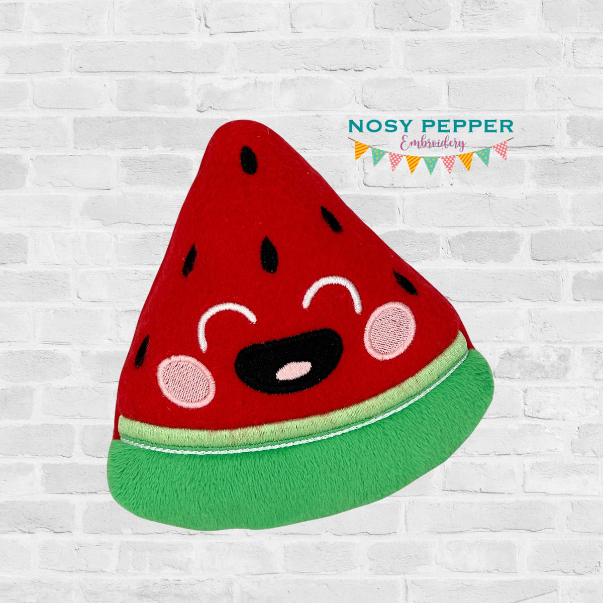 Watermelon stuffie (5 sizes included) machine embroidery design machin ...