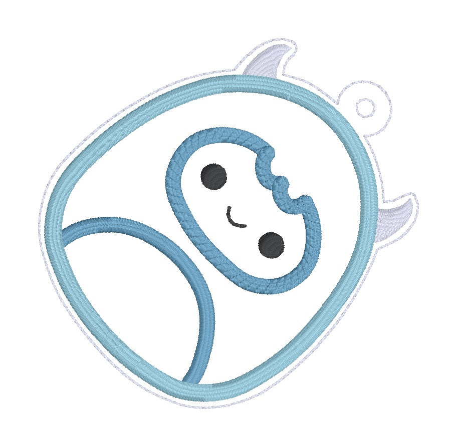 Yeti squishy applique bookmark/ornament/bag tag machine embroidery des ...