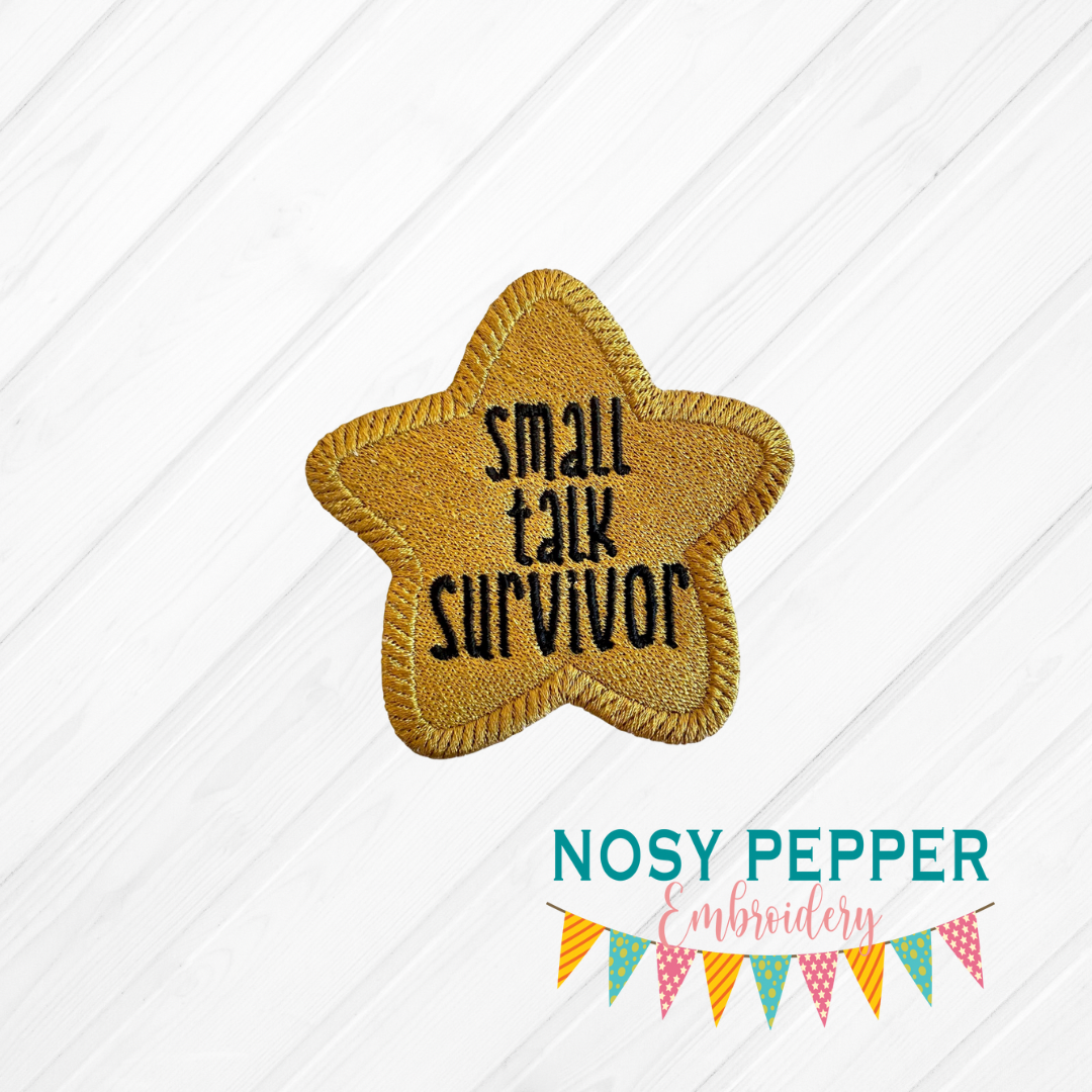 Small Talk Survivor Patch machine embroidery design (2 sizes included ...