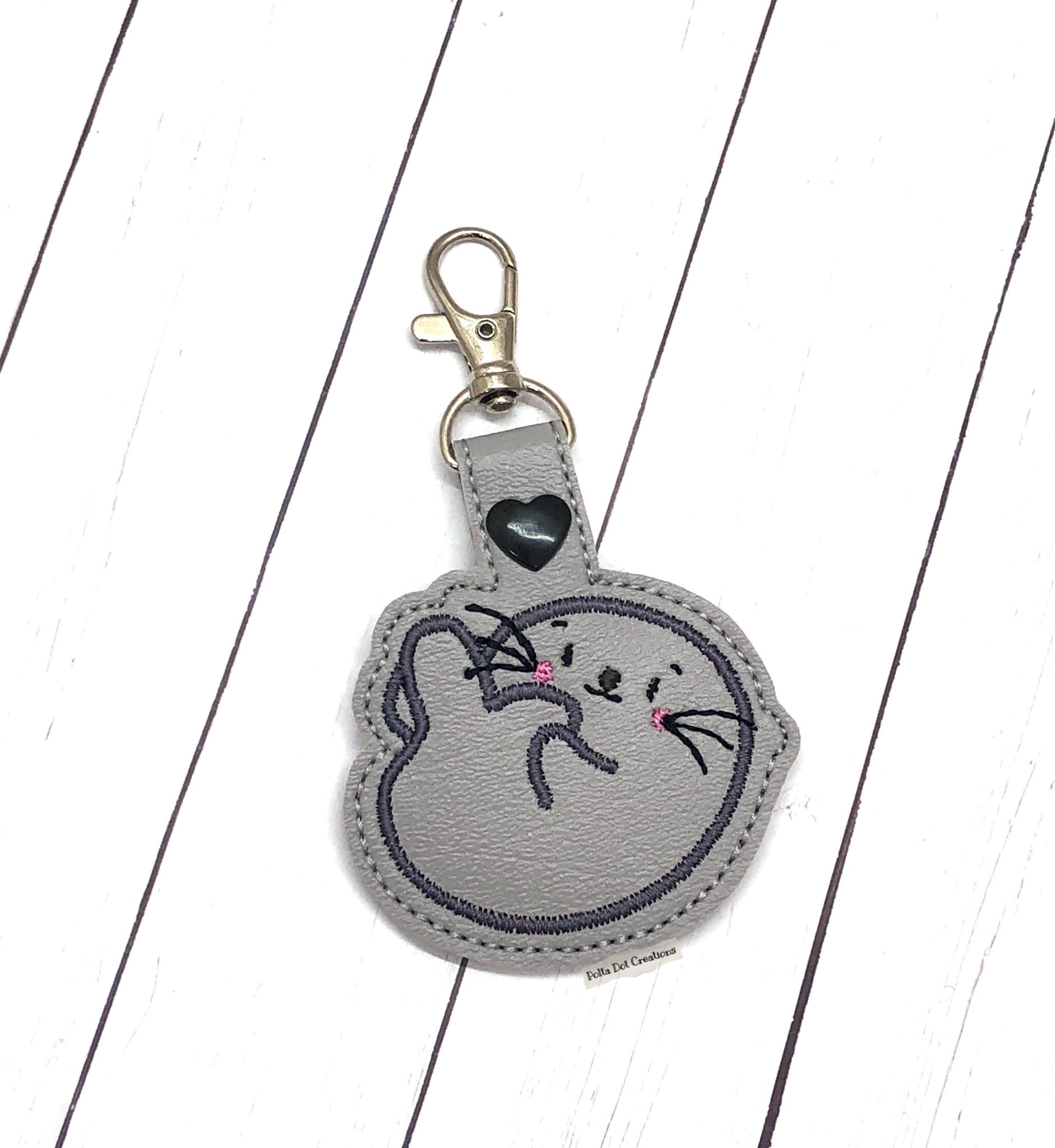 Seal snap tab machine embroidery design (single & multi files included ...