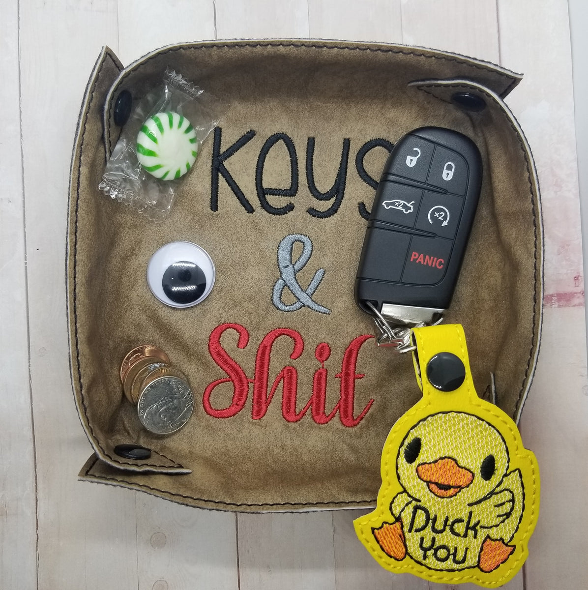 Keys & Sh*t ITH Tray (4 sizes included) machine embroidery design DIGI ...