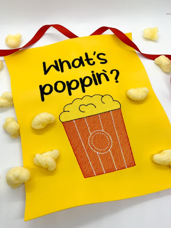 What's poppin'? Machine embroidery design includes sketch and applique ...