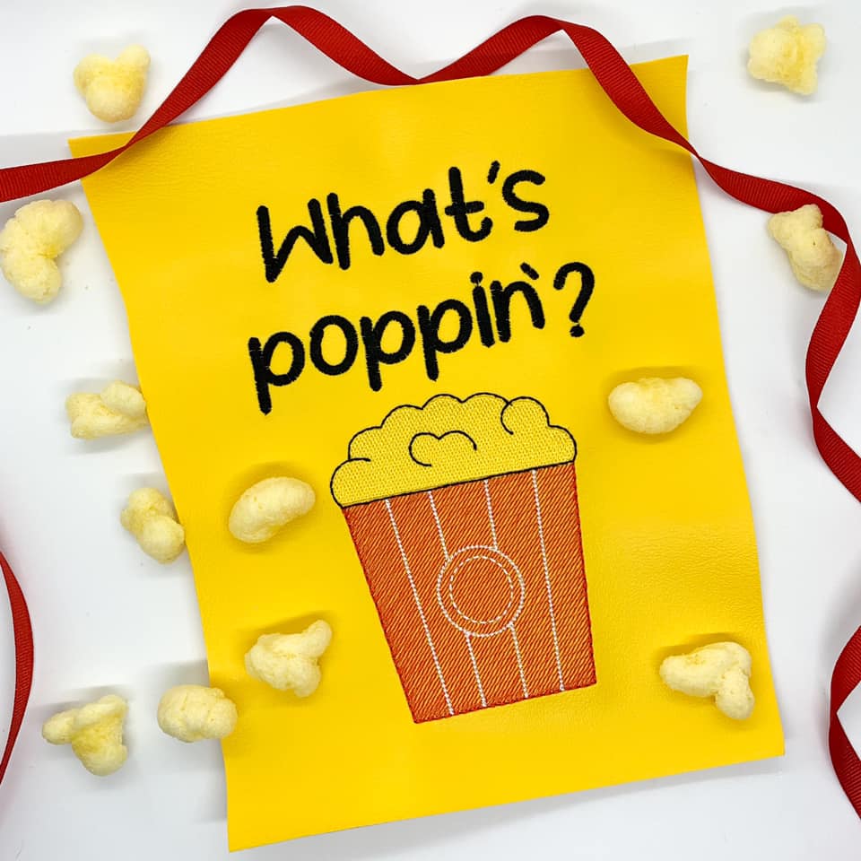 What's poppin'? Machine embroidery design includes sketch and applique ...