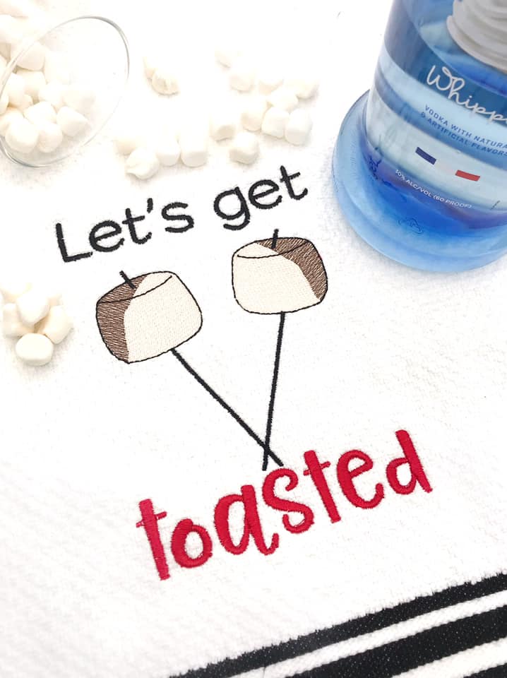 Let's get toasted machine embroidery design (4 sizes included) DIGITAL ...