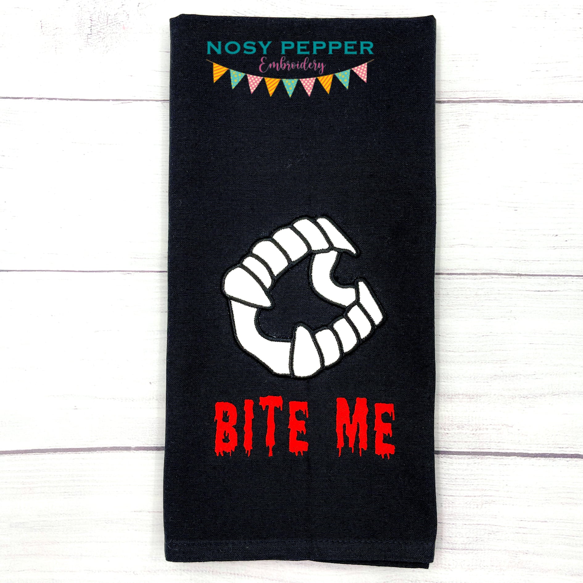 Bite me applique (5 sizes included) machine embroidery design DIGITAL ...