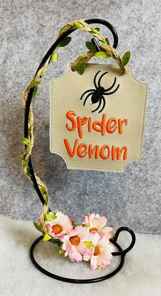 Spider Venom Wine tag machine embroidery design DIGITAL DOWNLOAD – Nosy ...