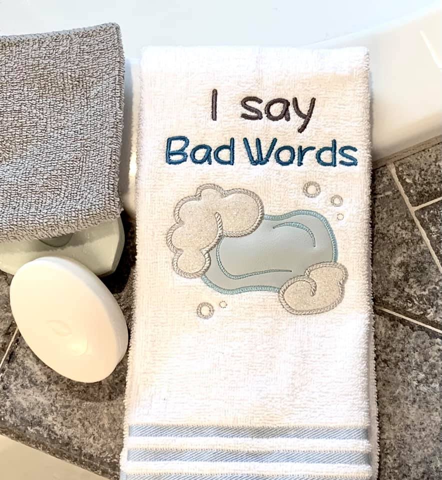 I say bad words applique machine embroidery design (4 sizes included ...