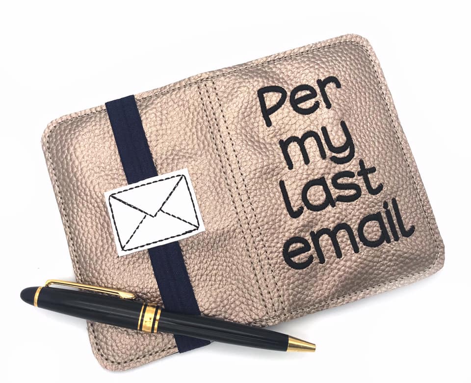 Per my last email notebook cover (2 sizes available) machine embroider ...
