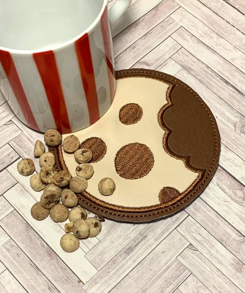 Cookie applique coaster set of 2 designs 4x4 machine embroidery design ...