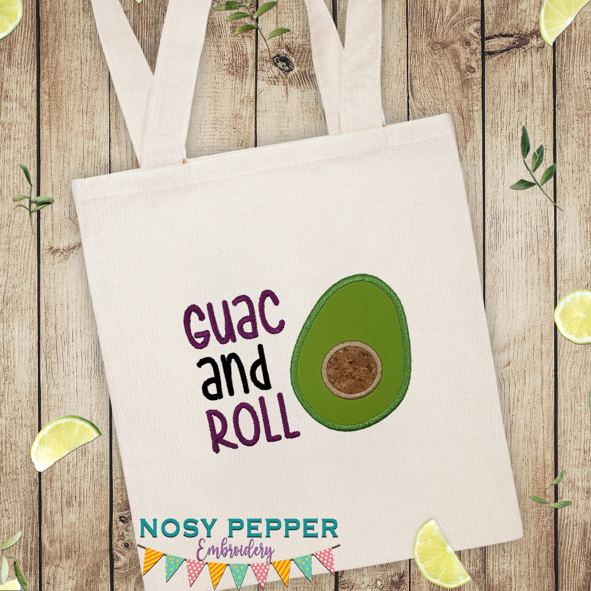 Guac and roll applique machine embroidery design (4 sizes included) DI ...