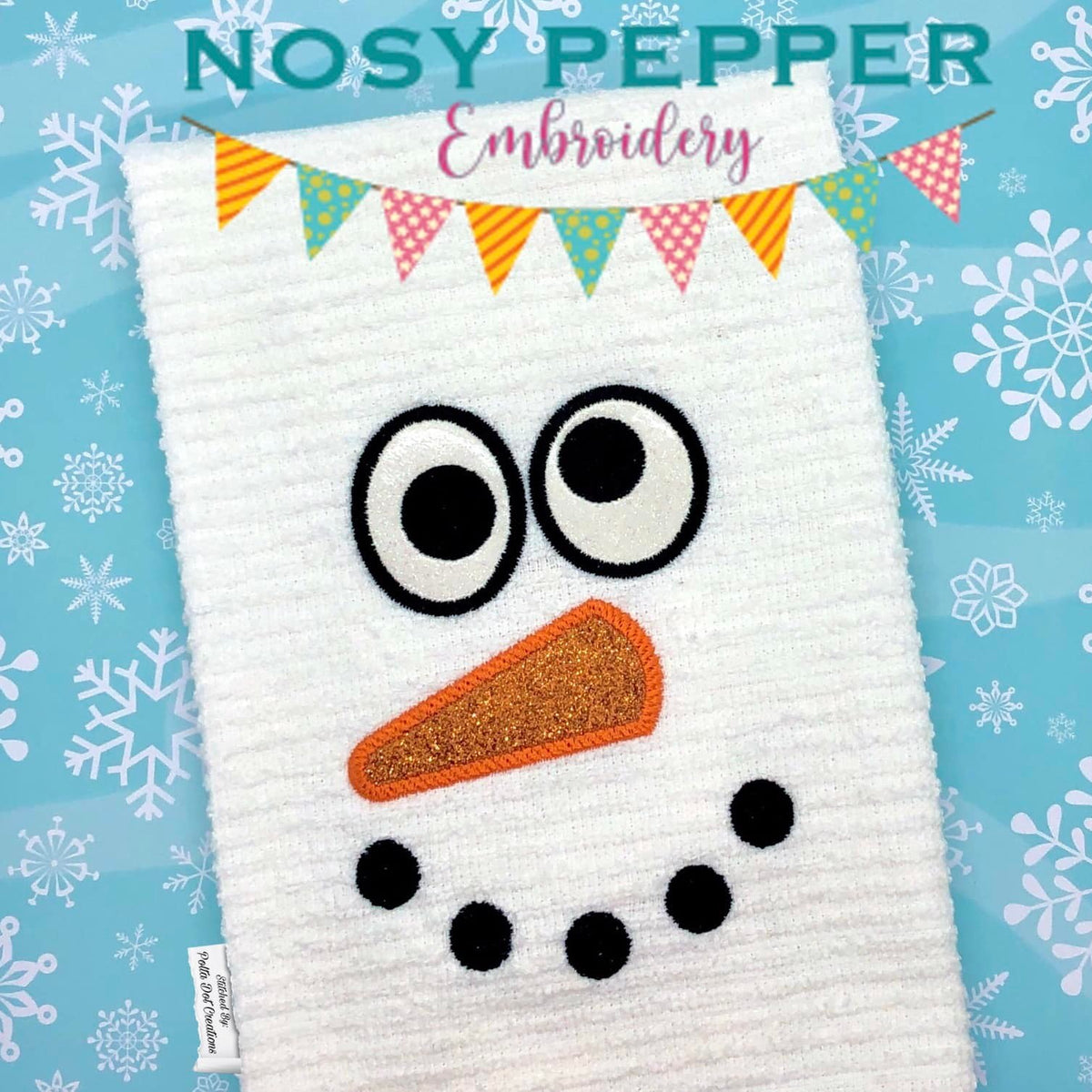 Snowman face (2 versions and 5 sizes included) machine embroidery desi ...