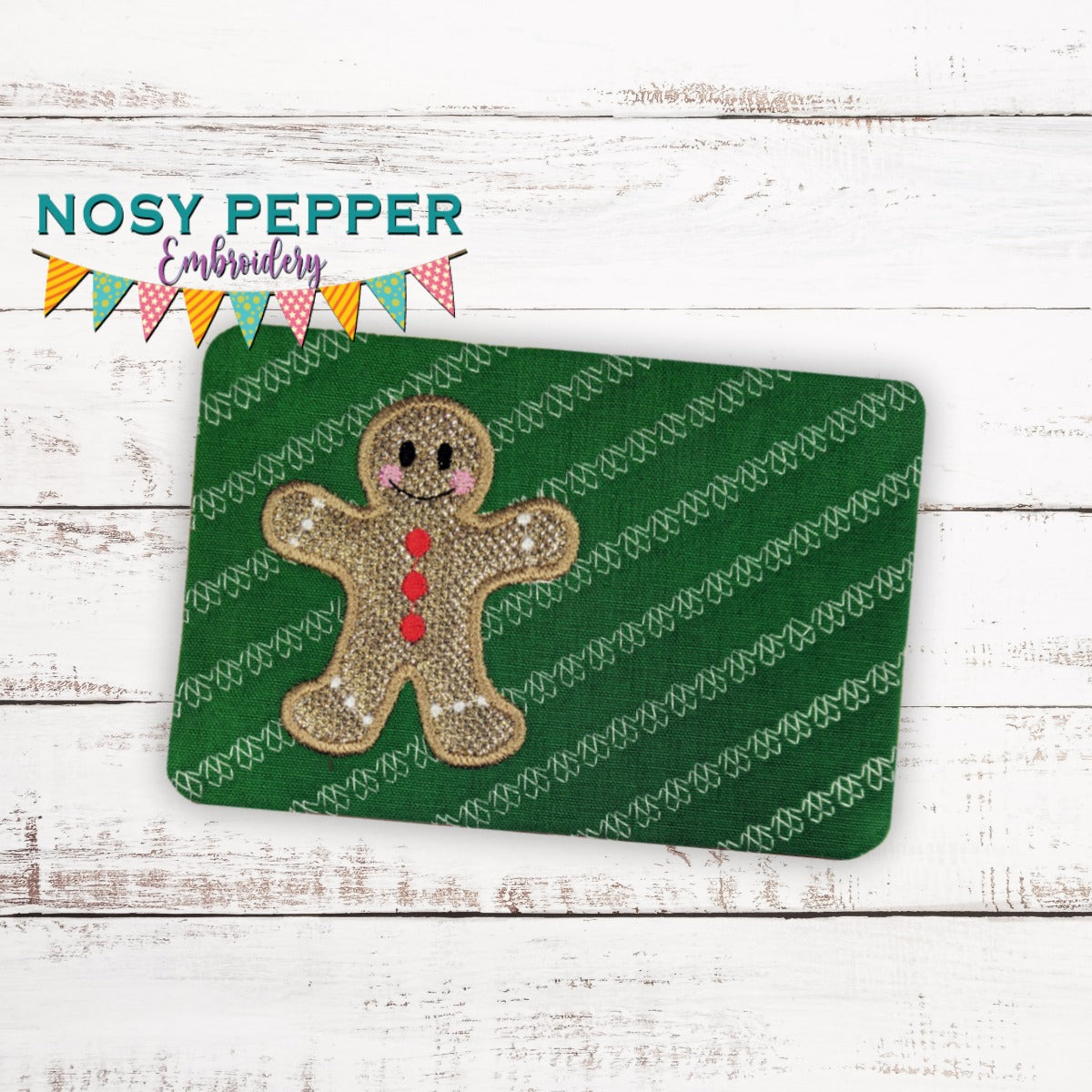 Gingerbread ITH mug rug set of 2 designs (4 sizes included) machine em ...