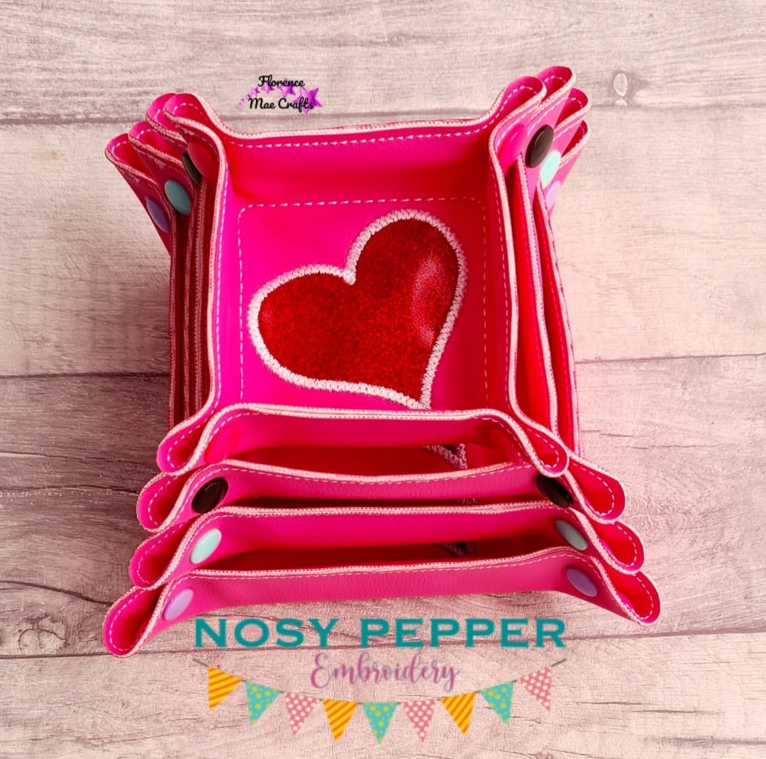 Heart applique ITH tray set of 4 sizes machine embroidery design DIGIT ...