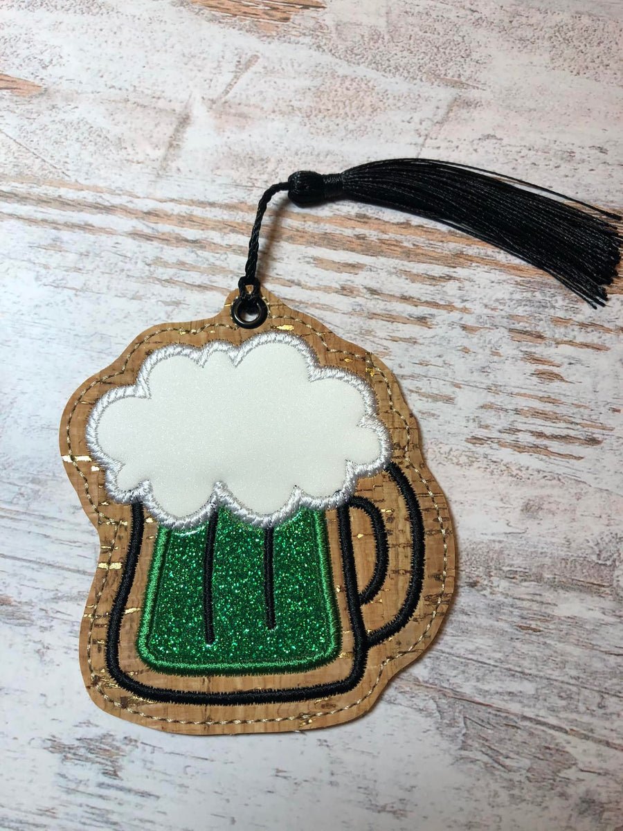 Applique Beer bookmark/bag tag/ornament machine embroidery design DIGI ...